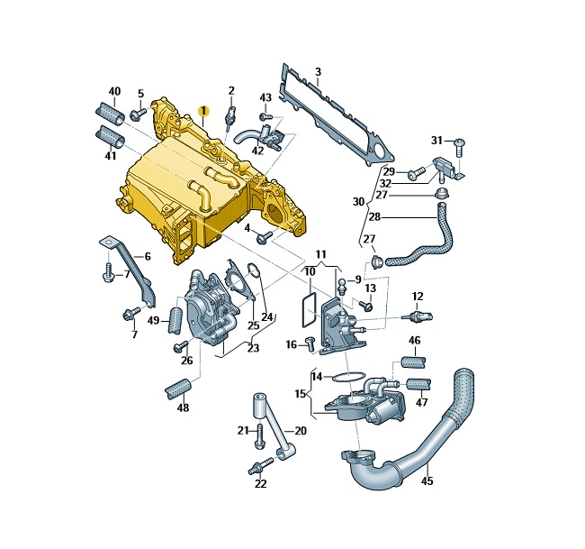 Original Saugrohr Ladeluftkühler Ansaugbrücke Audi A4 A5 Q5 04L129711AE ...